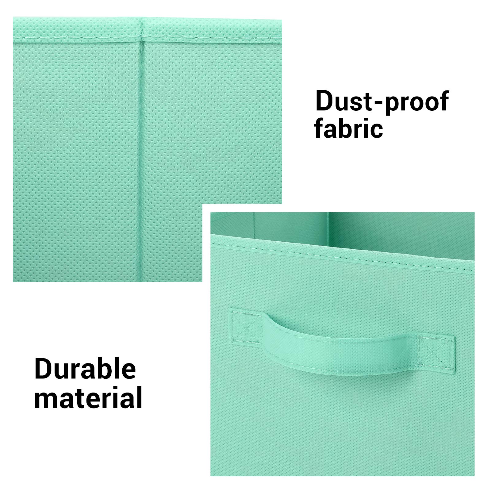 MaidMAX Cloth Storage Bin with Dual Handles for Home Closet Drawers Organizer Foldable 10.5×11 inches, Set of 6, 6 Colors