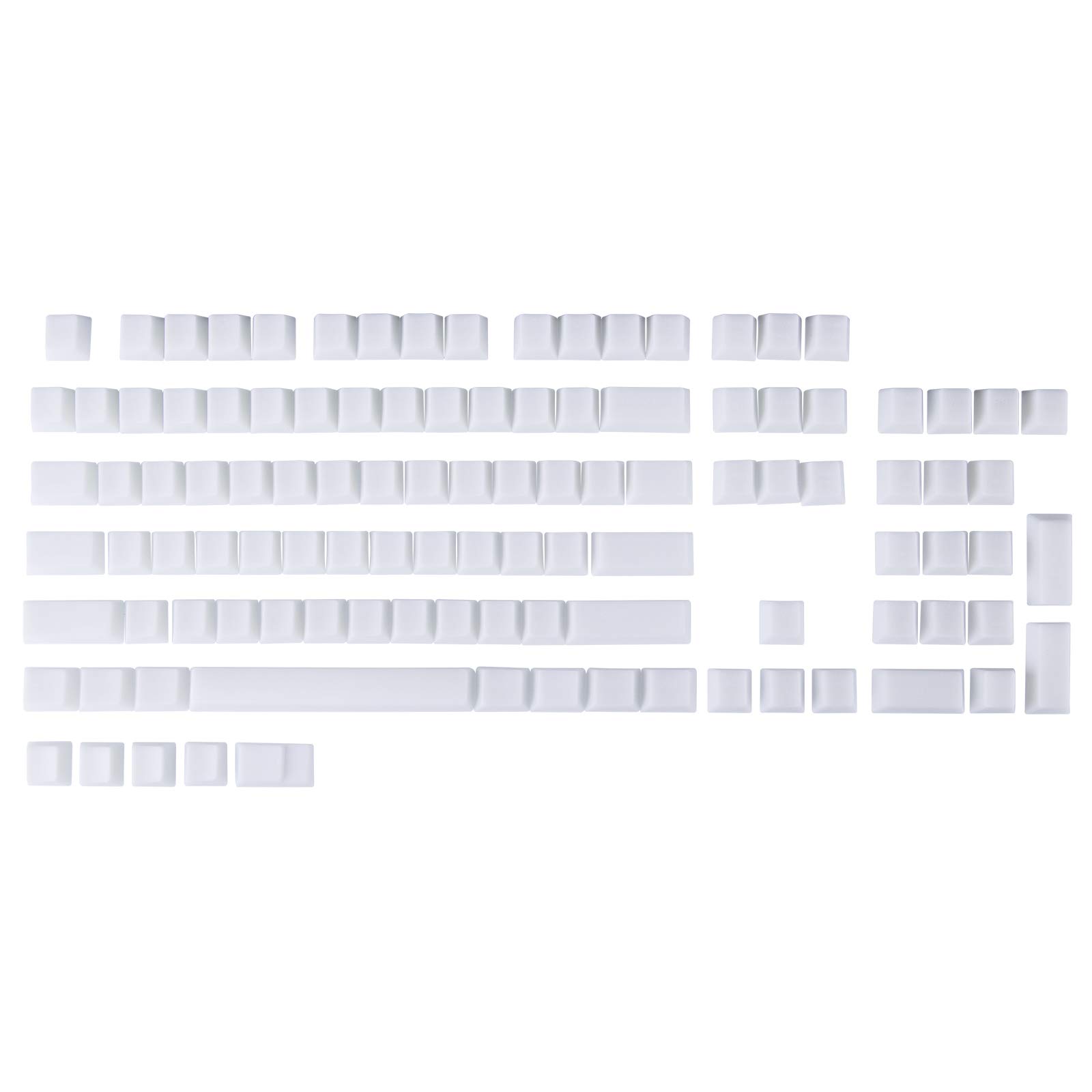 HMANE 109 Keys POM Jelly Keycaps Set, Rainbow Blank Doubleshot Translucent OEM Profile Mechanical Gaming Keyboard Keycaps for 60ï¼…/87 TKL/104/108 Cherry MX Switches (White/Side Printed)