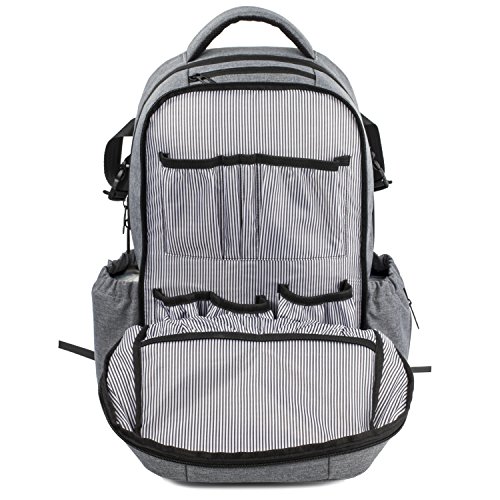 ALLCAMP OUTDOOR GEAR diaper bag XXX-Large capacity SUPPORT ANY BABY STROLLER with changing pad, 26L (X-Grey)