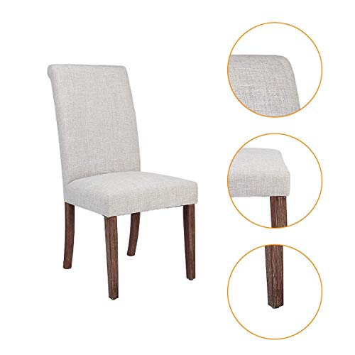 CangLong Classic Upholstered Accent Single Pack Dining-Chair Side Chair Kitchen Room Chair, Grey