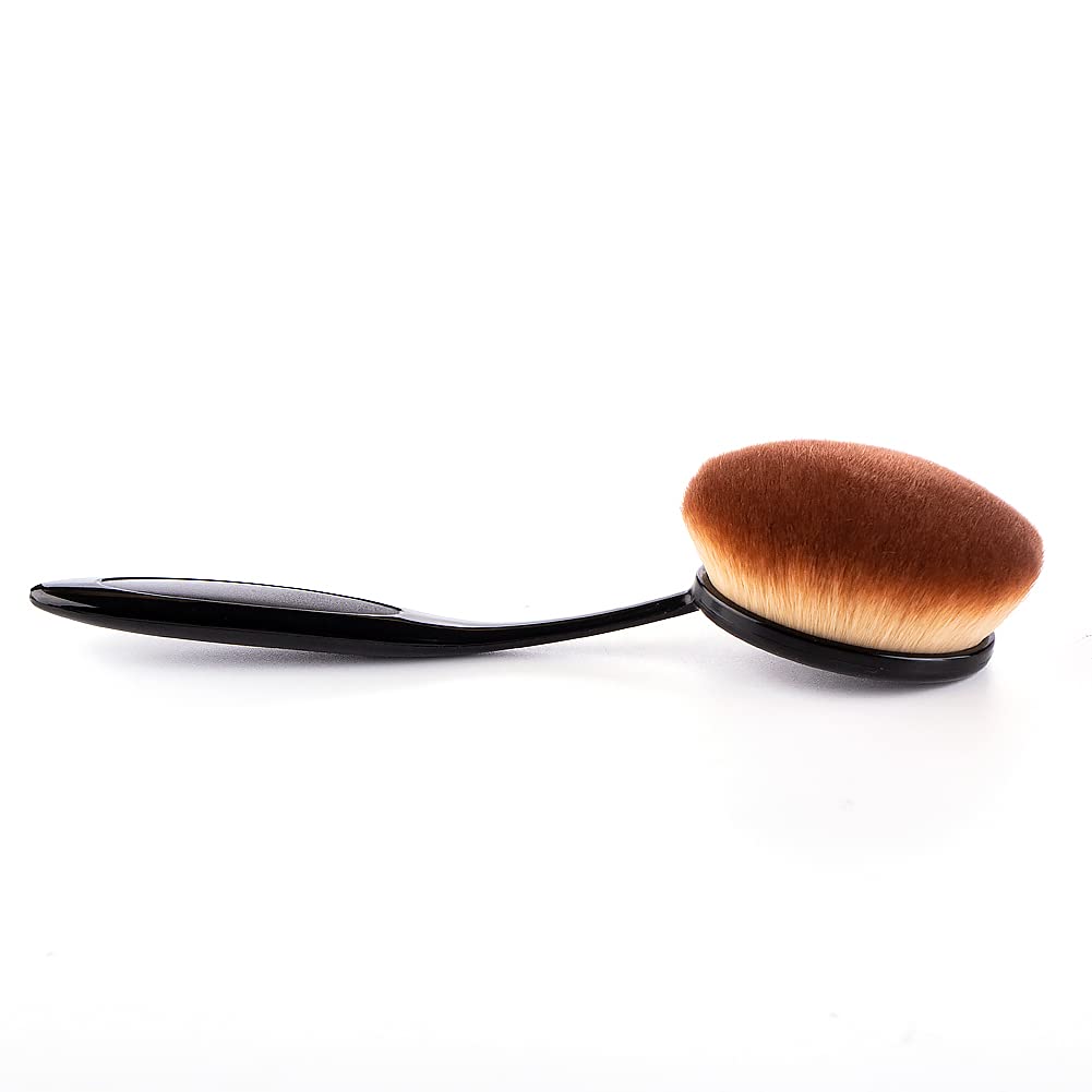 Yoseng Oval Foundation Brush Large Toothbrush makeup brushes Fast Flawless Application Liquid Cream Powder Foundation Sunscreen(All Black)