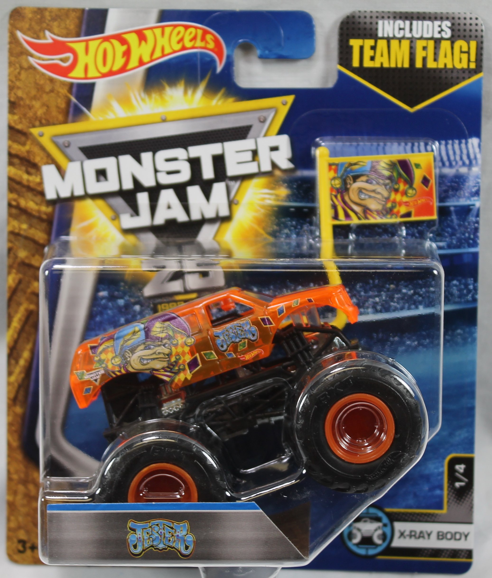 2017 Hot Wheels Monster Jam 1:64 Scale Truck with Team Flag - Jester