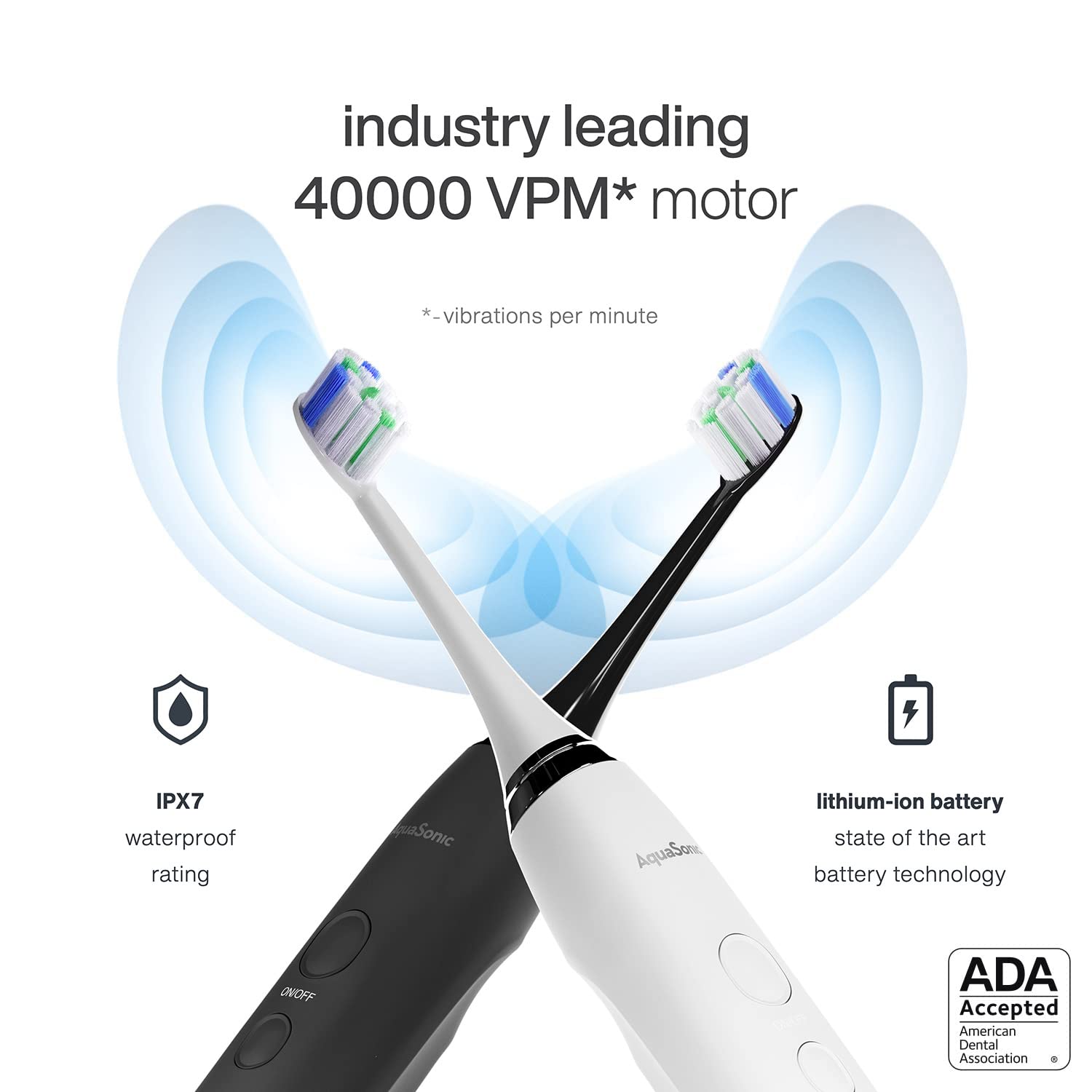 AquaSonic DUO PRO β Ultra Whitening 40,000 VPM Electric ToothBrushes β ADA Accepted - 4 Modes with Smart Timers - UV Sanitizing & Wireless Charging Base - 10 ProFlex Brush Heads & 2 Travel Cases