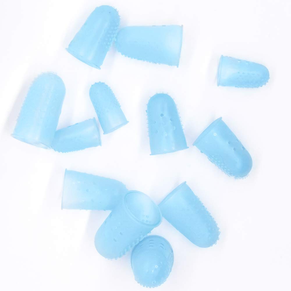 12 Silicone FINGERTIPS Assorted Sizes Finger Tips Tough Office Supplies Product