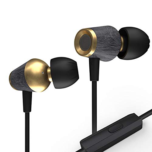 CCA CST in Ear Earbuds, Dual Magnetic Dynamic Drivers Earphones 3.5mm Jack with Mic and Inline Control Noise Isolating Lightweight Headphones for Music Video Phone Call Gaming, (Gold with Mic) …