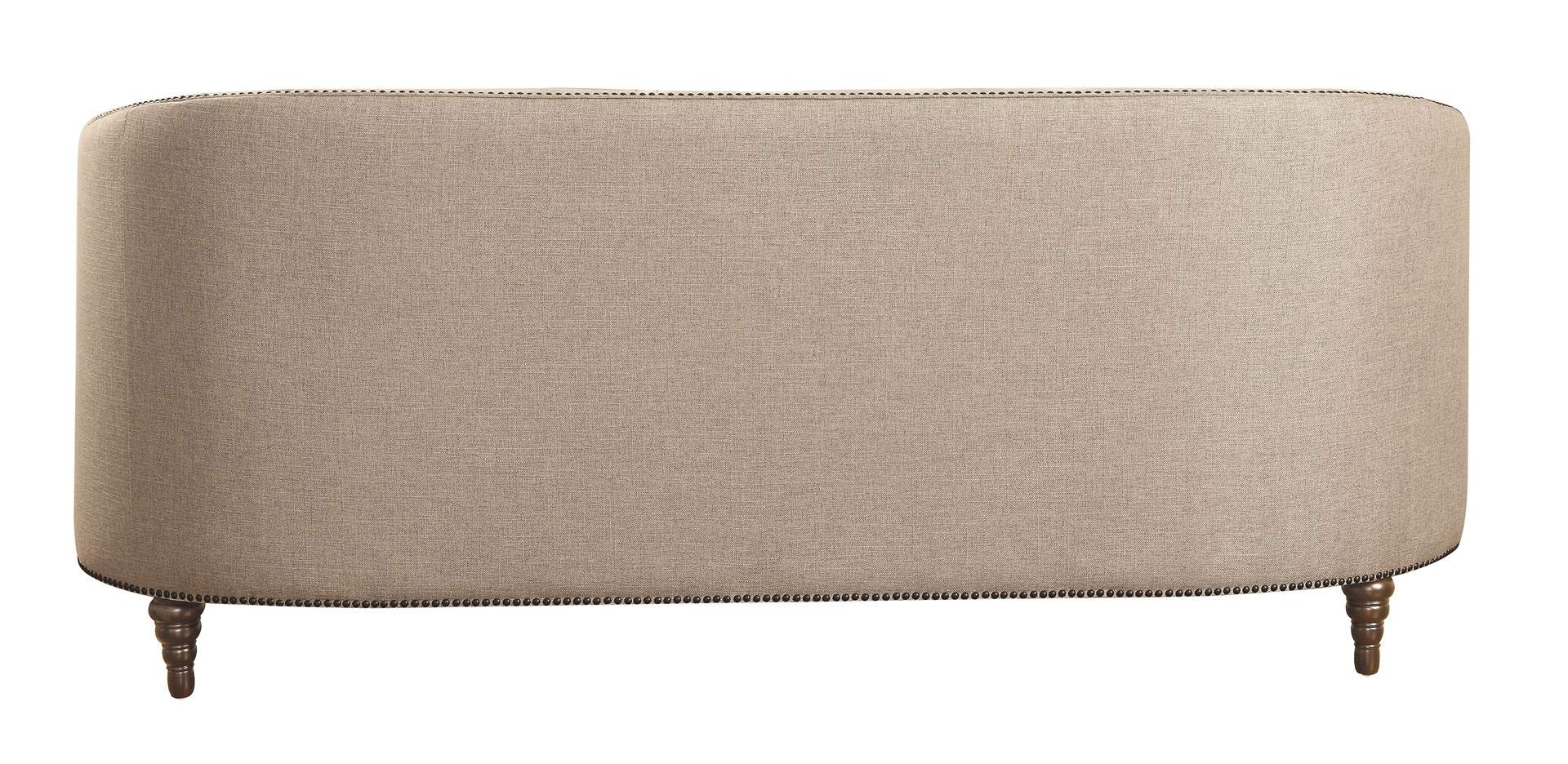 Avonlea Sofa with Button Tufting and Nailhead Trim Beige 505641