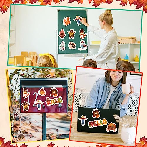 20pcs Fall Magnetic Decorations, Owls Pumpkin Fridge Magnets Autumn Theme Refrigerator Decals Happy Fall Magnets Fridge Decorations for Thanksgiving Decorations