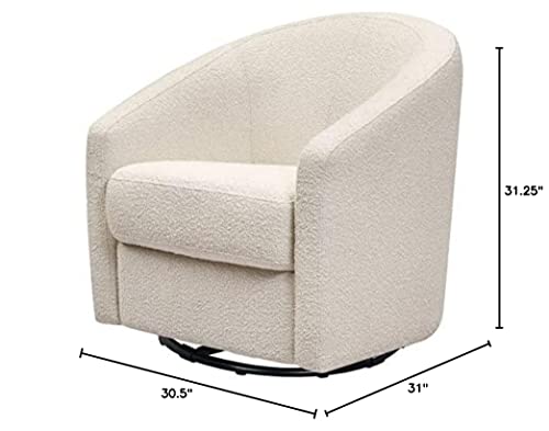 Babyletto Madison Swivel Glider in Polyester Ivory Boucle, Greenguard Gold and CertiPUR-US Certified