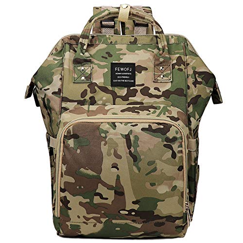 FEWOFJ Camo Baby Boy Diaper Bag Backpack for Dad, Large Tactical Nappy Bags for Mens Travel