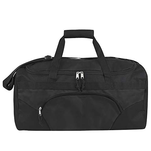 40 Liter, 22 Inch Duffle Bags for Women, Men, Travel Heavy Duty (Black)