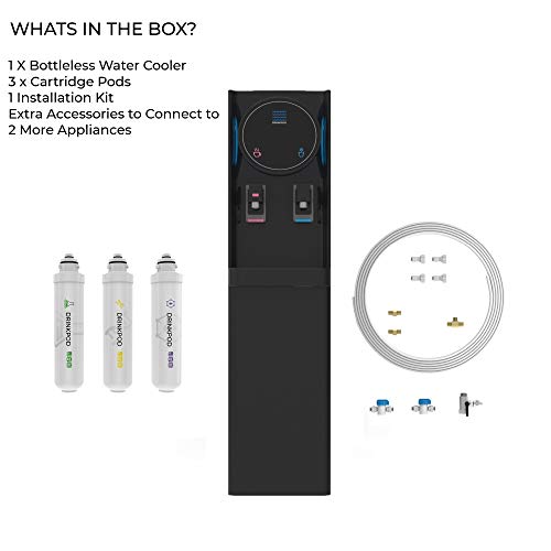 Bottleless Water Cooler Hot and Cold Water Dispenser for Offices & Homes (Black)