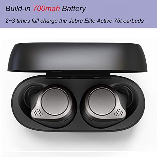 Charging Case for Jabra Elite 75t / Active 75t, Replacement Charger Case Cradle Dock for Jabra Elite 75t / Active 75t Earbuds (Capacity 700mah)