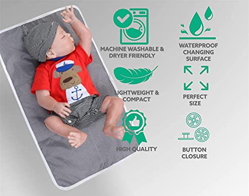 Portable Diaper Changing Pad - Waterproof Foldable Baby Changing Mat - Travel Diaper Change Mat - Lightweight Changing Pads for Baby - Baby Changer (Blue Animal), (BCP)
