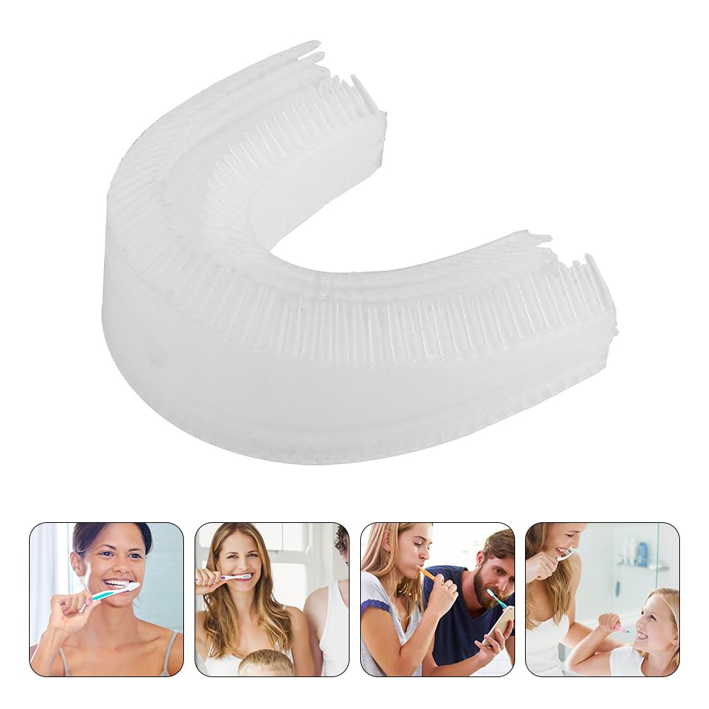 HEALLILY 2pcs U Shaped Toothbrush Head Silicone Automatic Electric Toothbrush Heads Replacement Refill for Electric Toothbrush Accessories