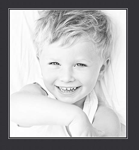 20x22 Smooth Black / Black Custom Mat for Picture Frame with 16x18 opening size (Mat Only, Frame NOT Included)