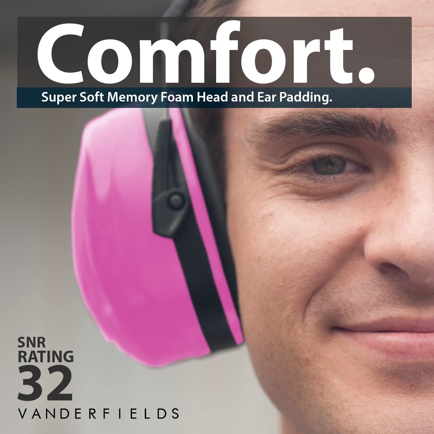 Vanderfields Hearing Protection Ear Muffs for Noise Reduction, 33dB Certified, Noise Cancelling Safety Ear Protection for Shooting, Adult Headphones for Lawn Mowing, DIY, Construction, Woodworking