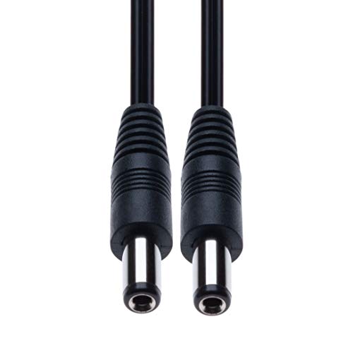 Keple DC Power Extension Cable with 2.1mm / 5.5mm Male to Male Jack 3m / 10ft CCTV Plug Connector Cord Adapter Compatible with CCTV Security Camera IP Camera DVR Standalone LED Strip Monitors (Black)