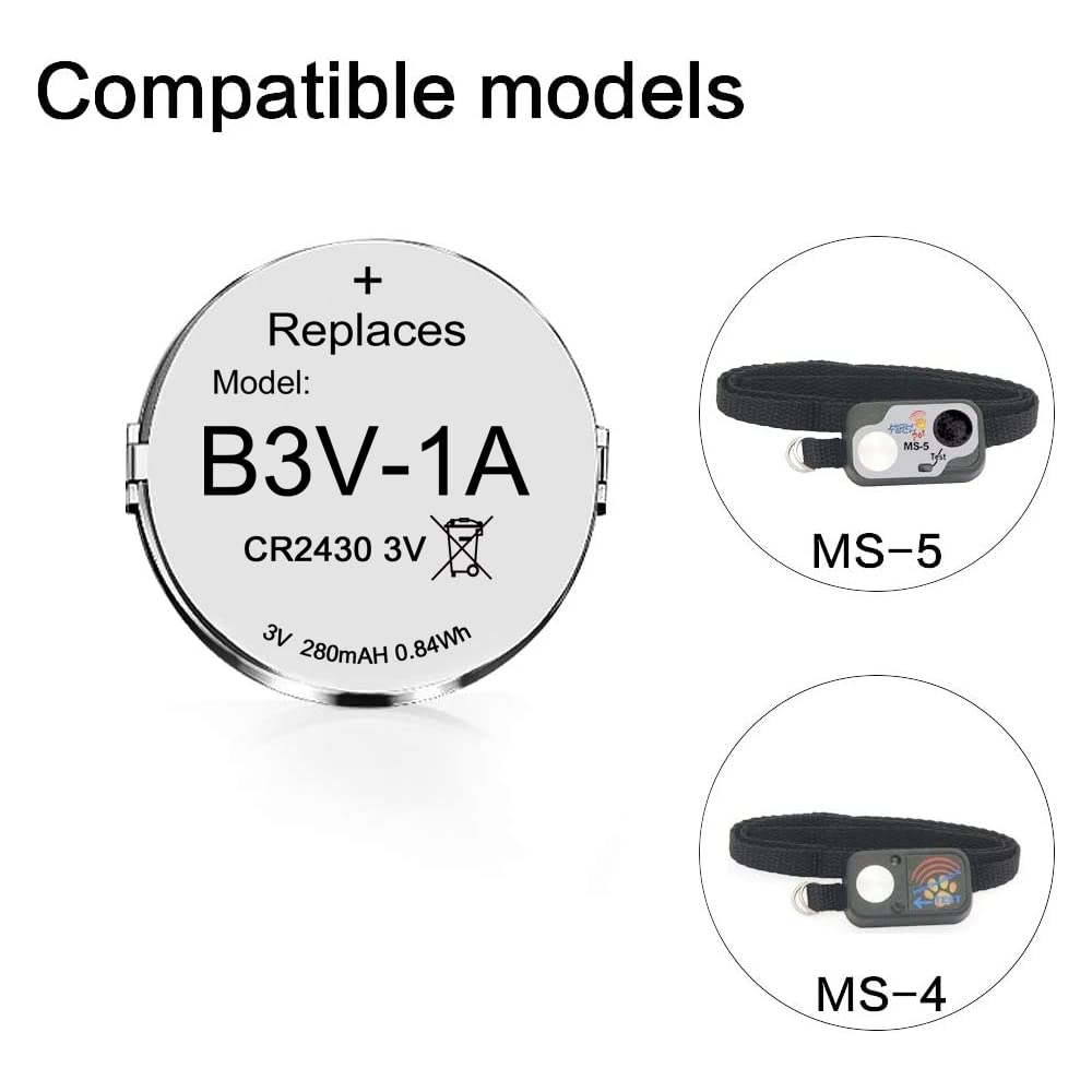 Abeden B3V 1A Lithium Replacement Batteries Compatible with High Tech Pet Single Electronic Collar Battery for Model MS-4 and MS-5 8 Pack