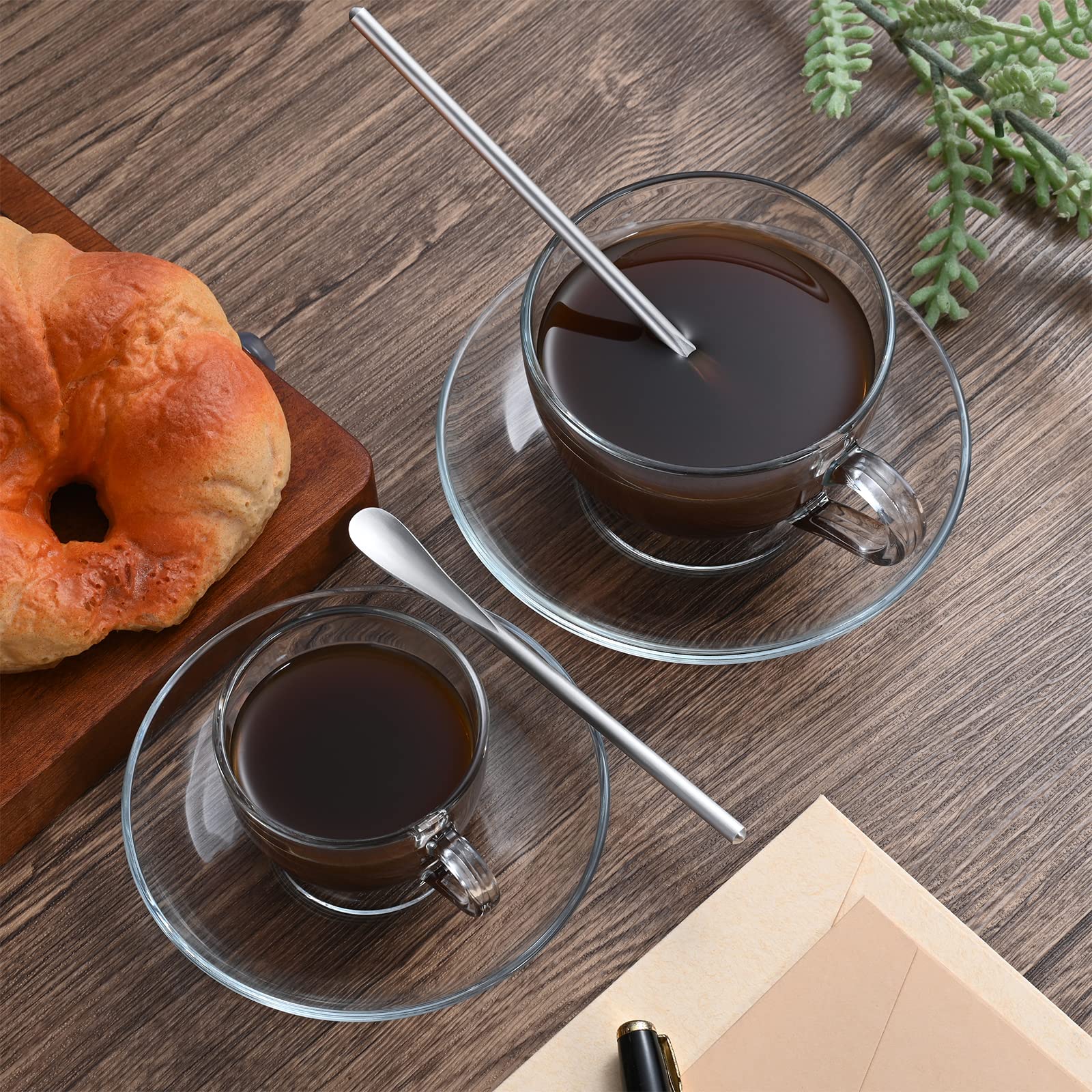 12-piece 5-inch Stainless Steel Coffee Stirring Spoon, Cocktail Stirring Stick with 12.8 cm Length, Small Spoon with Round Handle, Reusable Ice Tea Spoon, Bar Spoon. Dishwasher Safe.