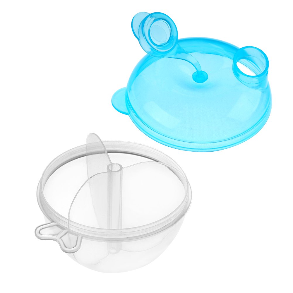 Accmor Baby Formula Dispenser for On-The-Go Feedings, Three-Compartment Non-Spill Formula Container to Go, Snack Milk Powder Dispenser for Traveling with Infant Toddler, Blue