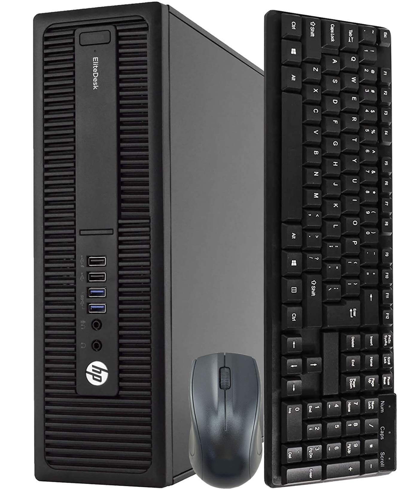 HP 800 G2 SFF Computer Desktop PC, Intel Core i5-6500 3.2GHz Processor, 8GB Ram, 128GB M.2 SSD, 1TB HDD, Wireless Keyboard & Mouse, WiFi | Bluetooth, New Dual 19 Monitor, Windows 10 Pro (Renewed)