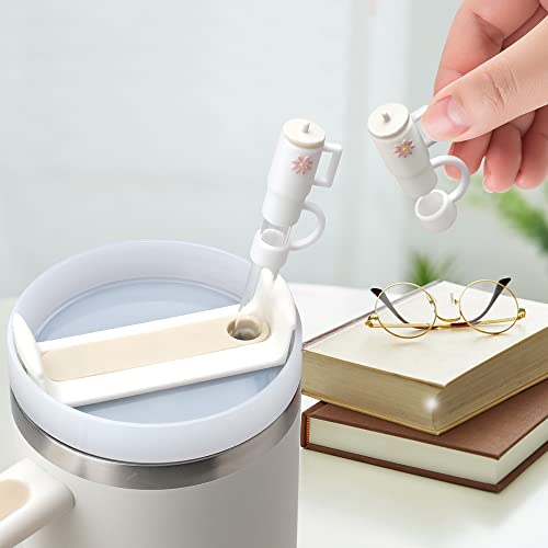 4 PCS Straw Covers Cap for Stanley Cup, Silicone Straw Tip Covers for Stanley 30 & 40 Oz Tumbler with Handle, Straw Toppers for Stanley Tumbler Cup