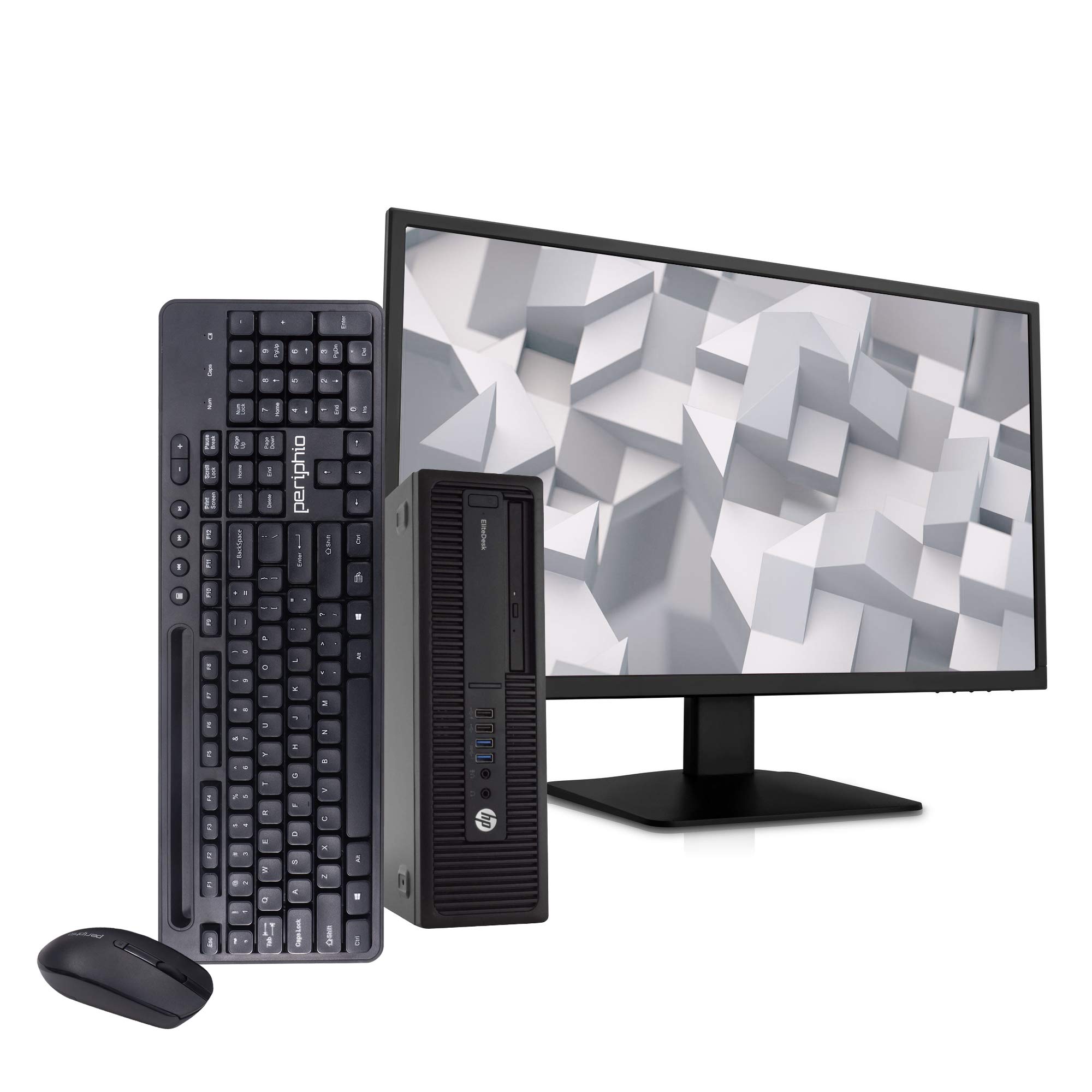 HP EliteDesk 800G2 Desktop Computer PC, Intel Quad-Core i5, 512GB SSD Storage, 16GB DDR4 RAM, Windows 10 Pro, DVD, WiFi, New 24in Monitor, Wireless Keyboard and Mouse (Renewed)