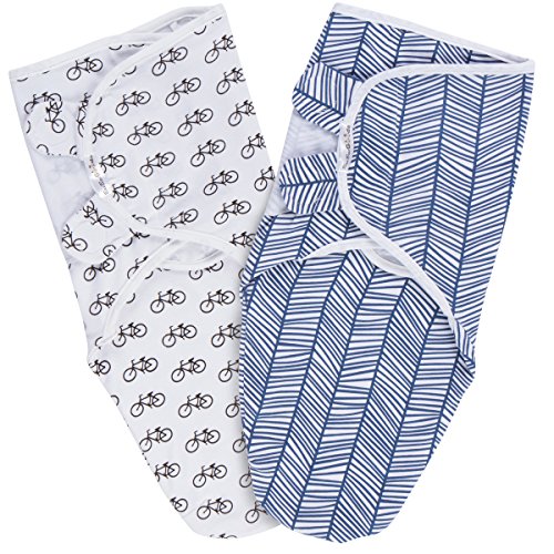 BaeBae Goods Swaddle Blanket, Adjustable Infant Baby Wrap Set of 4, Baby Swaddling Wrap Blankets Made in Soft Cotton