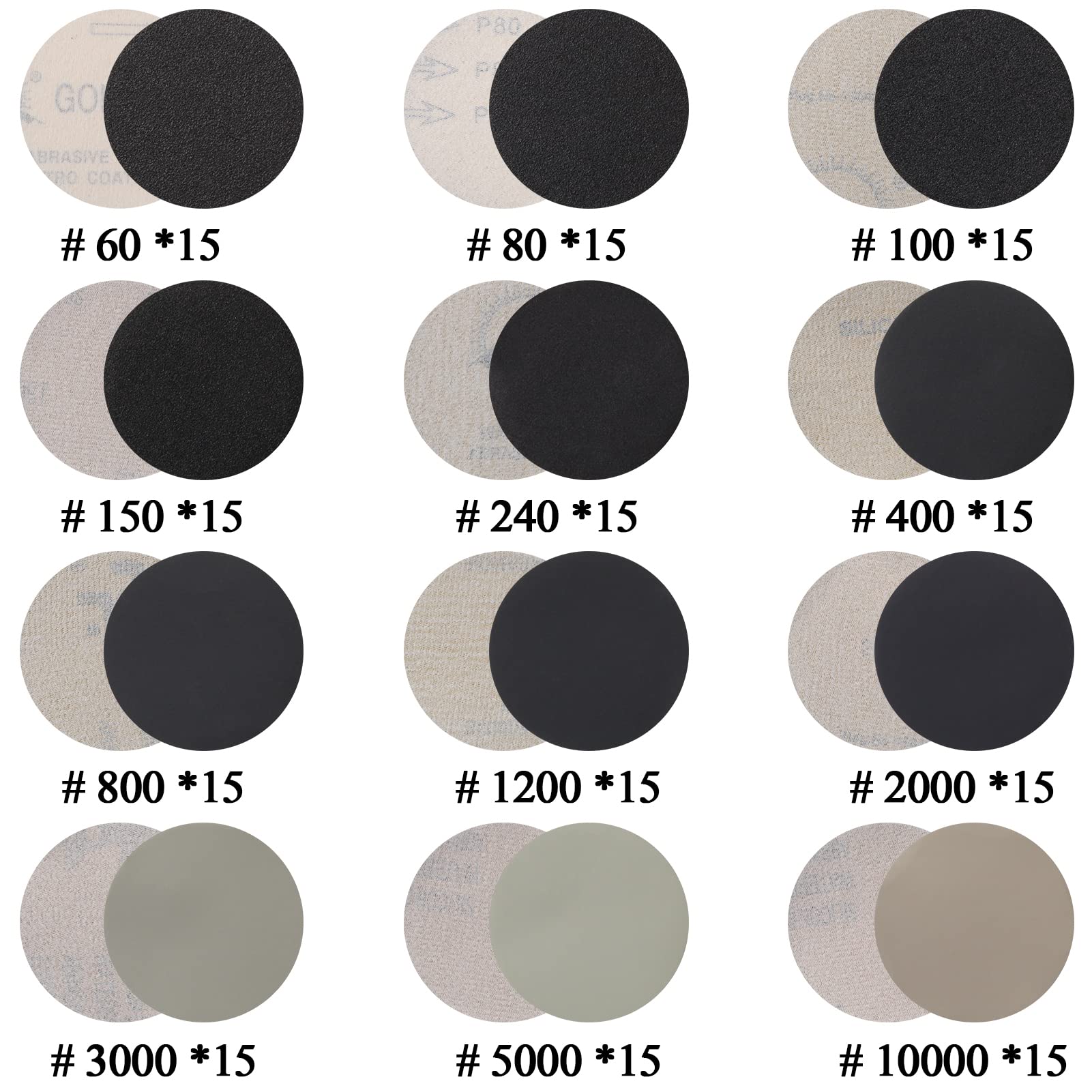 187 Pieces 1 Inch Sanding Disc, GOH DODD Hook and Loop Sanding Pads 60 to 10000 Wet Dry Sandpaper with 1/8" 1/4” Shank, Backing Pad, Polishing Pads and Interface Pad for Drill Grinder Rotary Tools