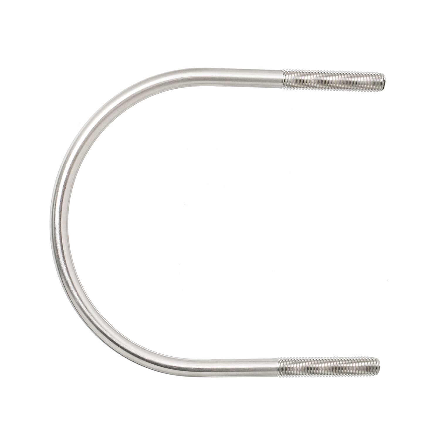Aoje-Link Round U-Bolts 4.02"(102mm) Inner Width M8 Thread 304 Stainless Steel Silver with Plates Nuts Flat Washers for Car/RV/Trailer Bumper, 2Pcs