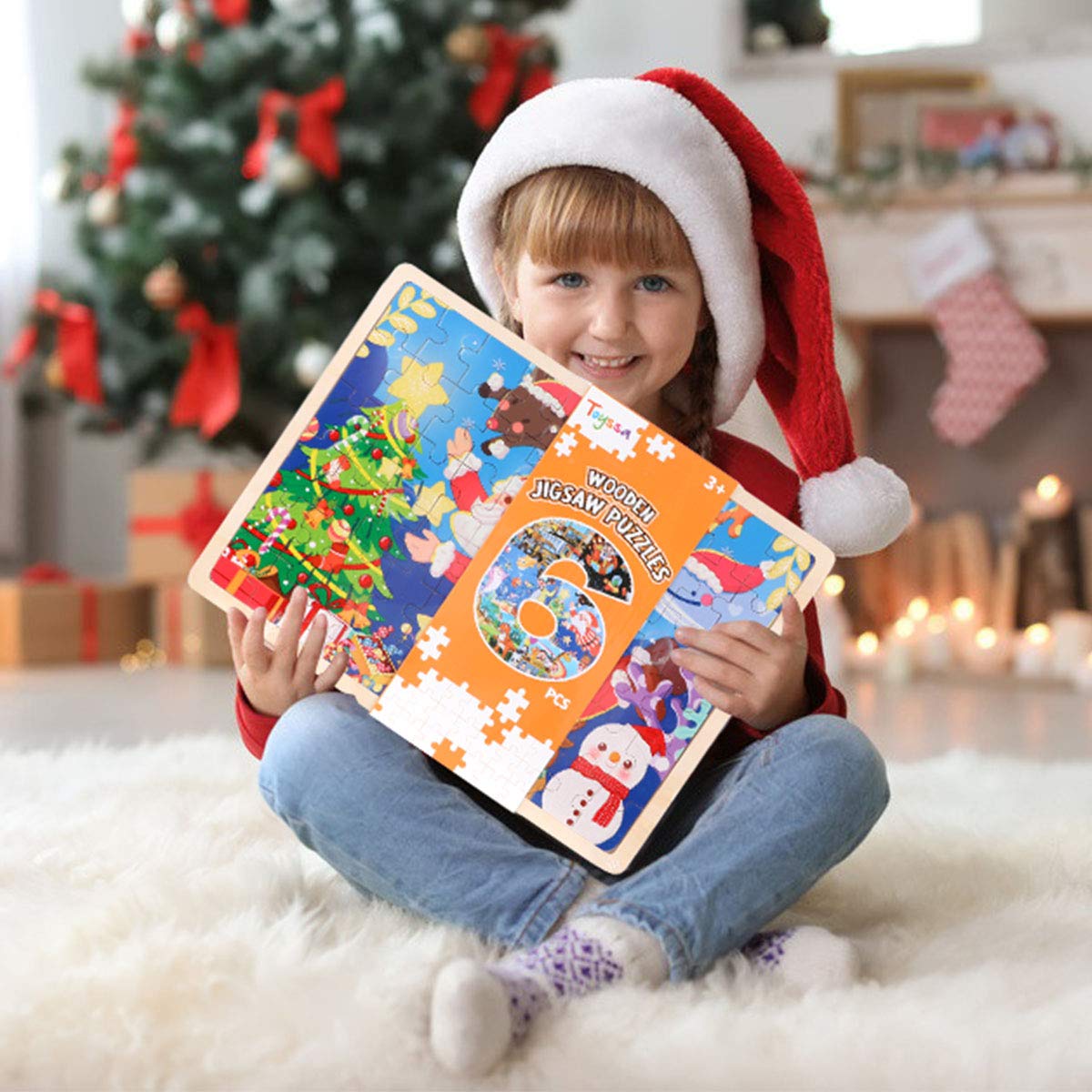 6 Pack Wooden Puzzles for Kids Ages 4-8 Jigsaw Puzzles Preschool Learning Educational Toys for Toddlers Boys Girls