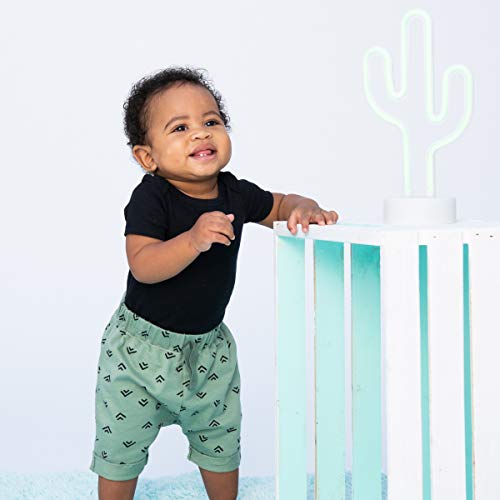 Lamaze Baby Boys' Super Combed Natural Cotton Athletic Style Shorts, 2 Pack, Gray/Green, 12 Months