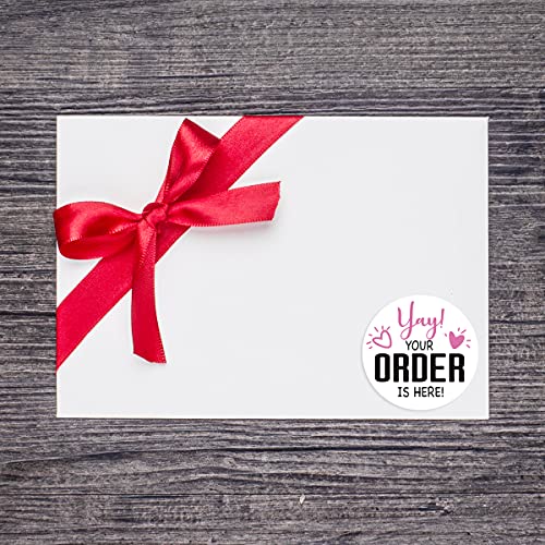 Wailozco Yay Your Order is Here Stickers,Thank You Stickers,Handmade Stickers,Small Shop Stickers,Envelopes Stickers for Small Business, Online Retailers,Handmade Goods,500 Labels Per Roll