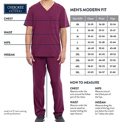 Cherokee Men Scrubs Lab Coat 30" Consultation CK401, L, White