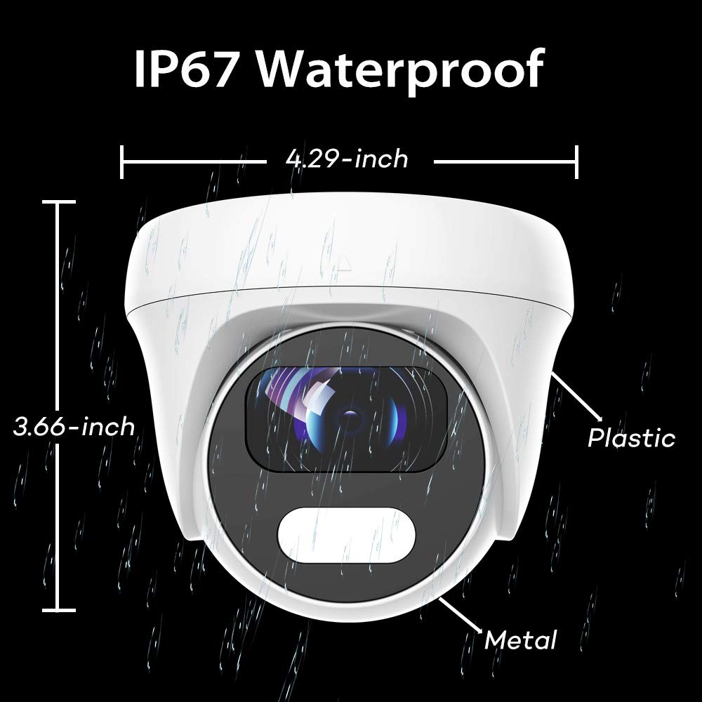 honic 24/7 Full-Color 5MP/4MP/2MP/1080P HD TVI/AHD, 4MP/1080P HDCVI Dome CCTV Security Camera, 3.6mm Lens Indoor Outdoor Color Night Vision Waterproof Analog Surveillance Camera