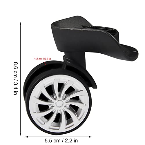 2Pcs Replacement Swivel Wheels, 360 ° Swivel Plastic Luggage Suitcase Wheels, Universal Wheel Draw‑Bar Box Accessory-Black