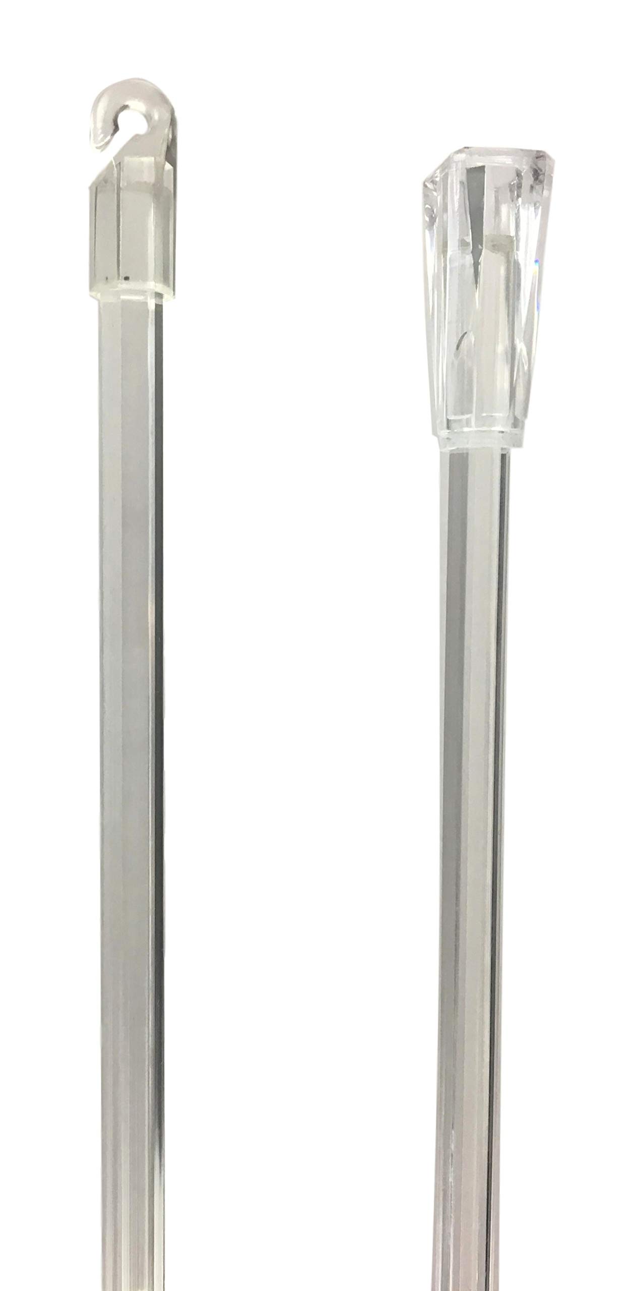 48 Inches Long Clear Blind Tilt Wand Replacement with Hook and Grip (2 Piece Pack)