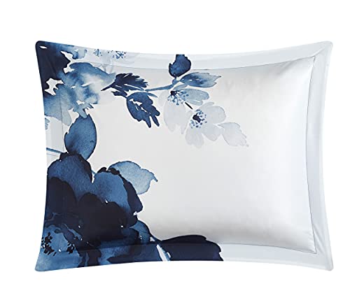 Chic Home Brookfield Garden 5 Piece Comforter Set Large Scale Floral Pattern Print Bedding-Decorative Pillows Shams Included, Queen, Blue