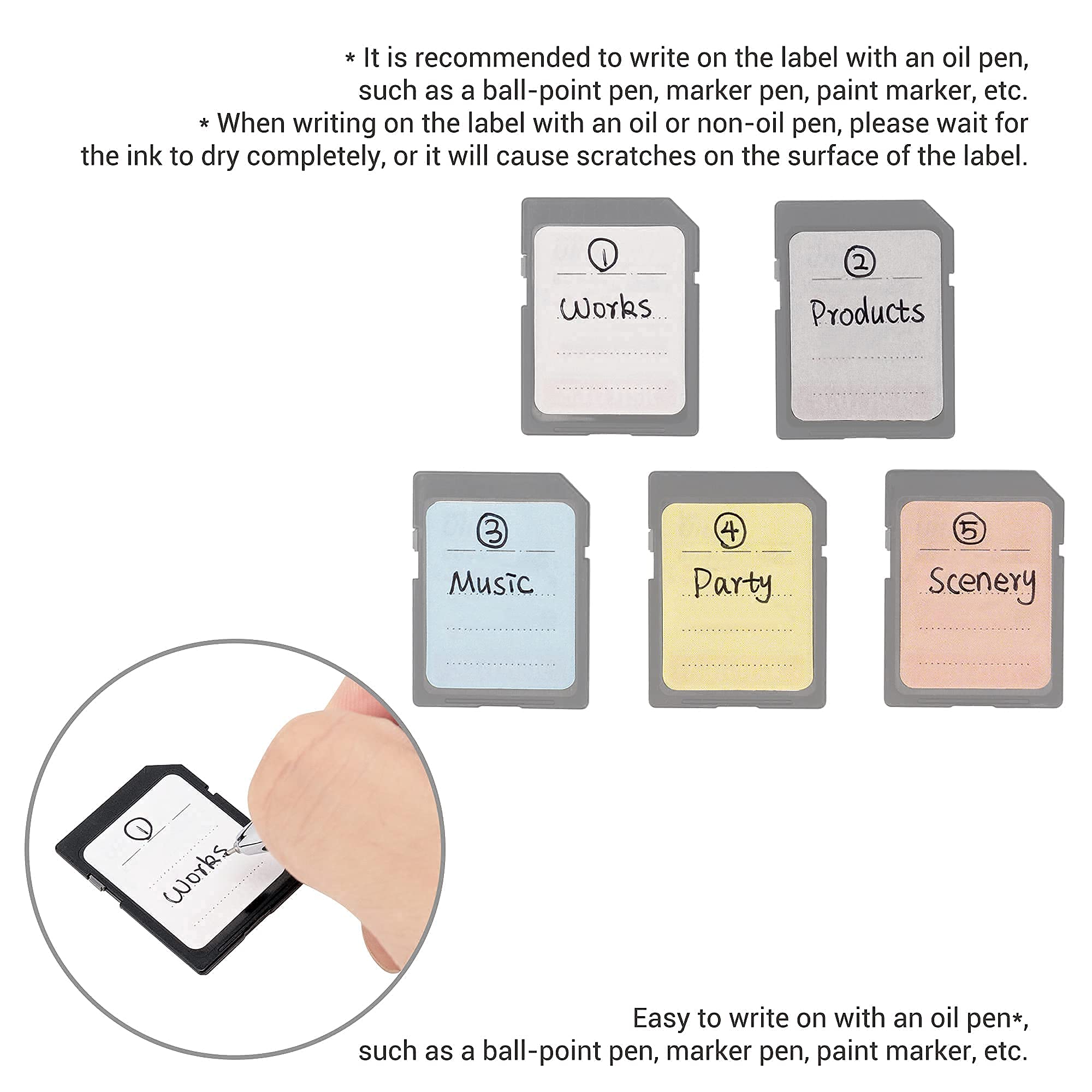 Water-Resistant Memory Card Case + 120 Count Card Labels: Camera Memory Card Holder with Memory Card Labels for 12 SD Cards & 12 Micro SD Cards