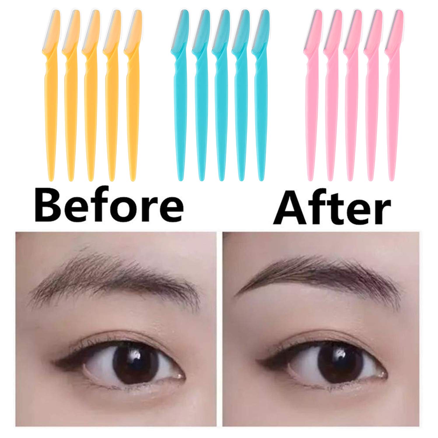 ABOAT 48 Pieces Facial Razor Eyebrow Razor Trimmer Shaper Shaver with Precision Cover for Men and Women