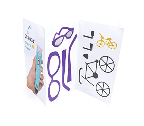 SCRIB3D P1 3D Printing Pen with Display - Includes 3D Pen, 3 Starter Colors of PLA Filament, Stencil Book + Project Guide, and Charger