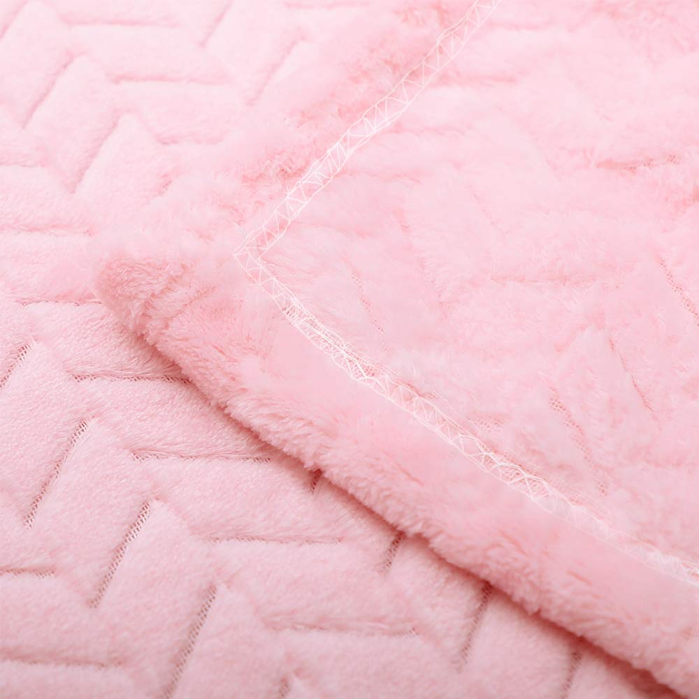 Baby Blanket Flannel, Cozy Throw Blankets for Newborn Infant and Toddler, Super Soft and Warm Receiving Baby Blanket for Crib Stroller (Pink 25 * 32")