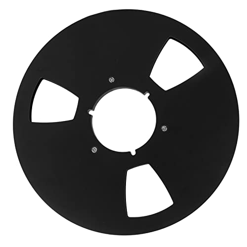 14 10 Inch Empty Tape Reel, Recording Tape Reel Bend Resistant Aluminum Alloy Convenient for Reel Tape Recorder Accessory (Black)