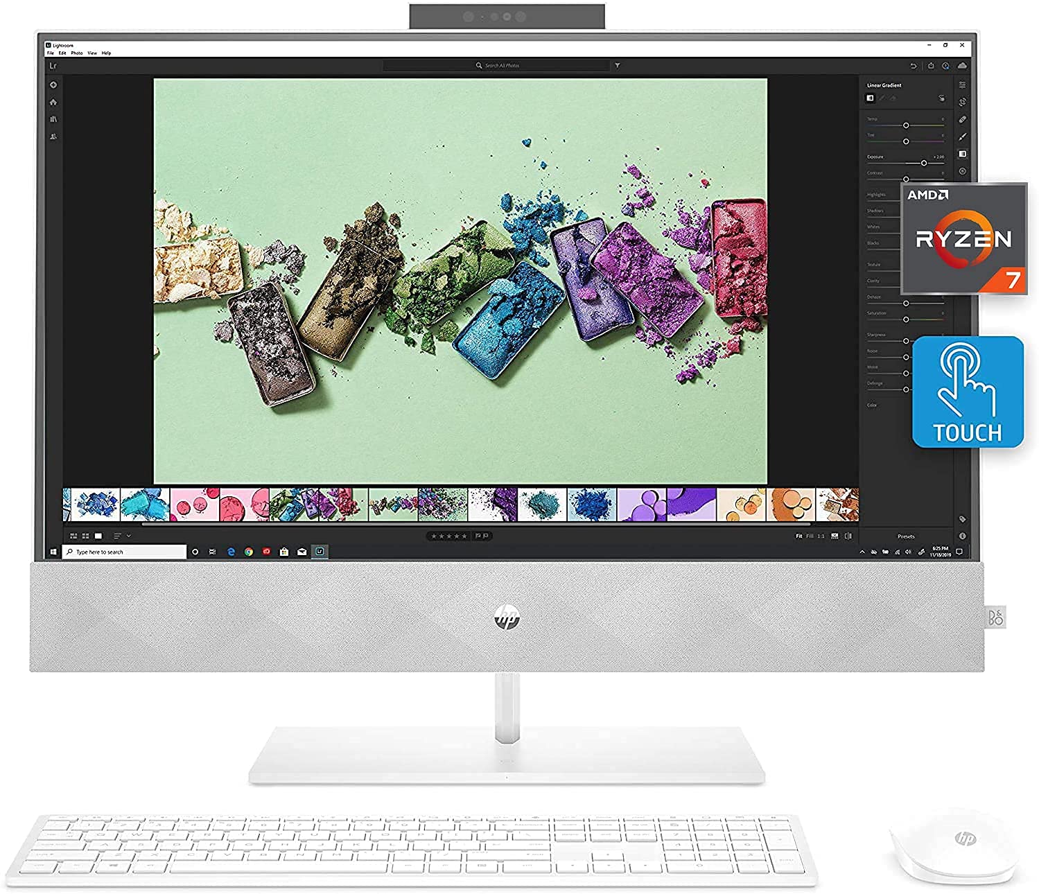 HP Pavilion 27 Touch Desktop 2TB SSD 64GB RAM Extreme(AMD Ryzen 7 Processor with 8 Cores and Max Boost 4.30GHz, 64 GB RAM, 2 TB SSD, 27-inch FullHD IPS Touchscreen, Win 10) PC Computer All-in-One