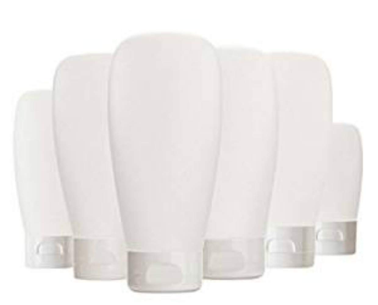 ericotry 6pcs 150ml/5oz Clear Plastic Cosmetic Soft Tubes Empty Squeeze Bottles with Flip Cap Refillable Makeup Containers Portable Cosmetics Travel Set for Girls Women