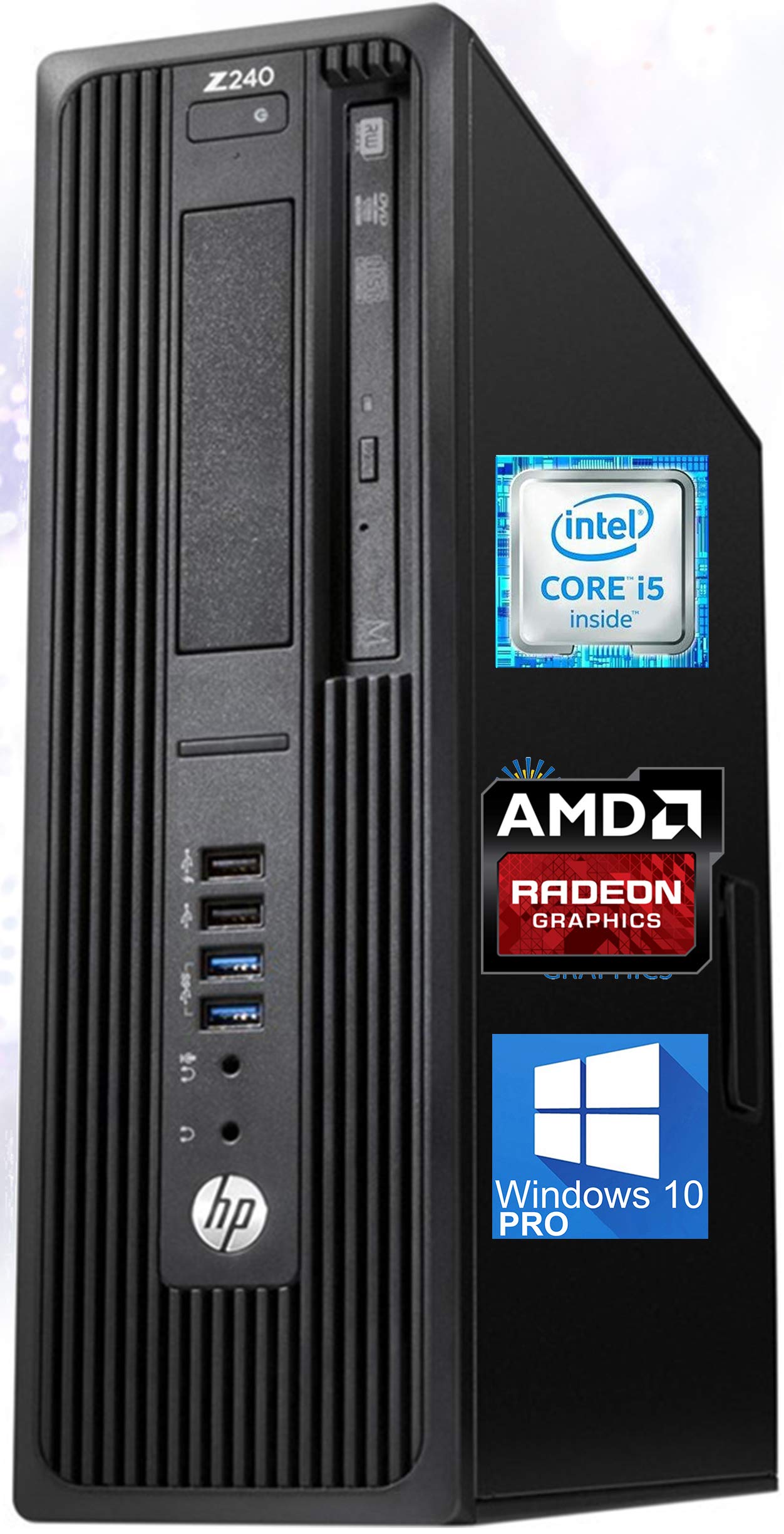 HP Z240 Workstation SFF Desktop PC, Intel Core i5-6500 Upto 3.60GHz, 32GB RAM, 256GB SSD, AMD Radeon HD 8570 1GB 4K, DisplayPort, HDMI, DVI, AC Wi-Fi, Bluetooth - Windows 10 Pro (Renewed)