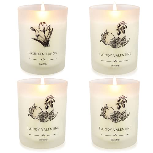 4 Pack Candles for Home Scented, Aromatherapy Candles Gifts Set for Women, Soy Wax 200 Hour Long Lasting Jar Candles Gift for Birthday Mom Christmas Thanksgiving Day Present