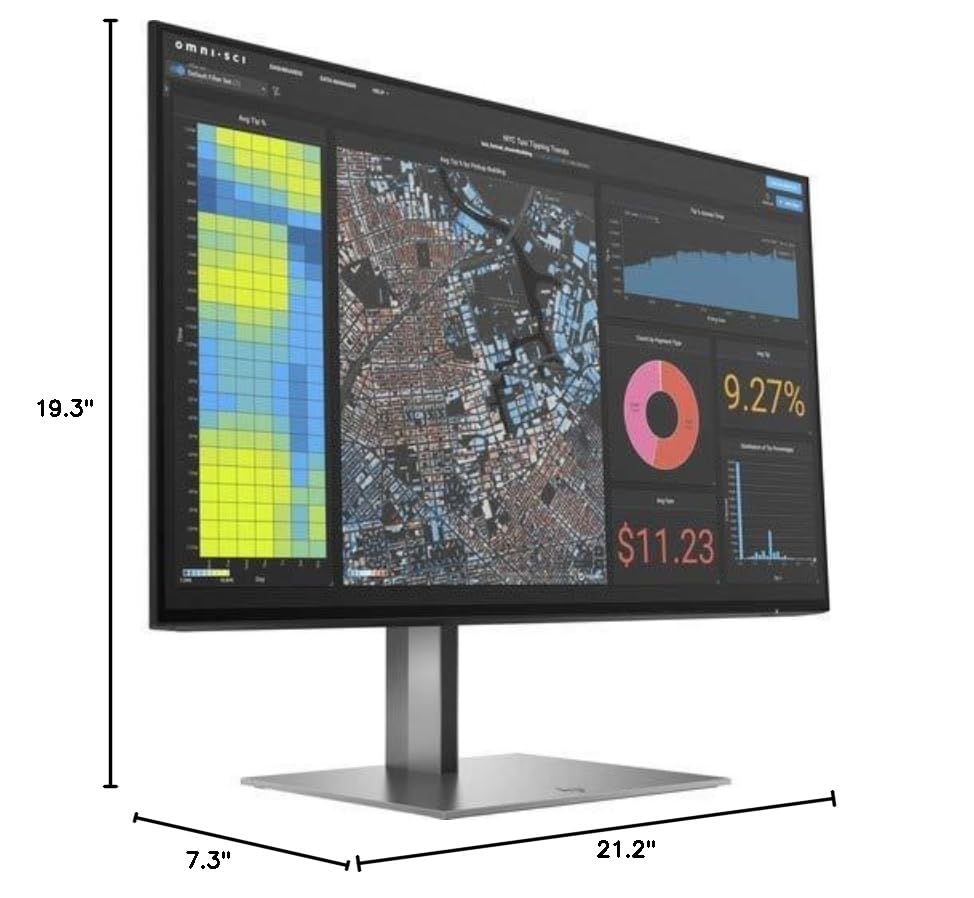 HP Z24f G3 23.8" Full HD LCD Monitor - 16:9 - Silver - 24" Class - in-Plane Switching (IPS) Technology - 1920 x 1080-300 Nit - 5 ms - HDMI - DisplayPort - USB Hub