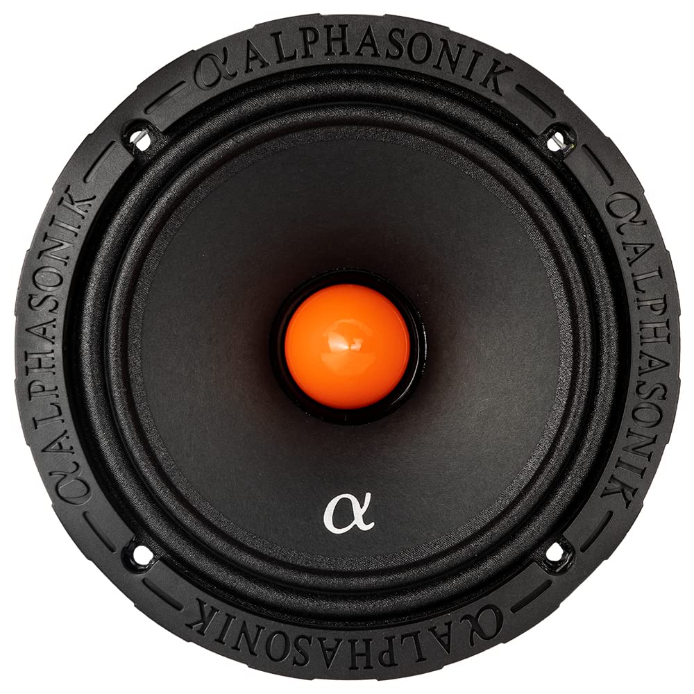Alphasonik 1 Pair of VCA654 VENUM PRO Series 6.5" 1400 Watts Max 350 Watts RMS Mid-Range Car Audio Speaker 4-Ohm Proprietary Grille, Cast Basket, Cloth Surround, Non Pressed Paper Cone, Ferrite Magnet