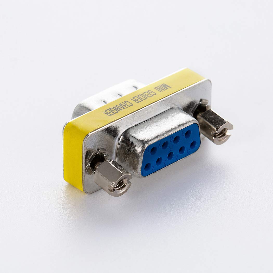 Arnorin DB9 Port Saver Serial RS232 Female to Male Mini Adapter Pack of 2